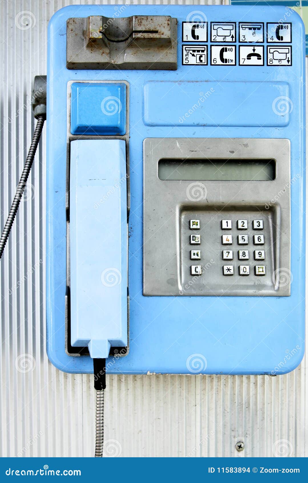 Payphone stock photo. Image of dirty, blue, dial, digits - 11583894