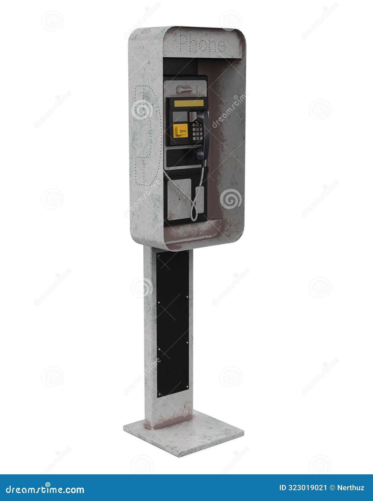 Payphone Booth Isolated stock illustration. Illustration of street ...