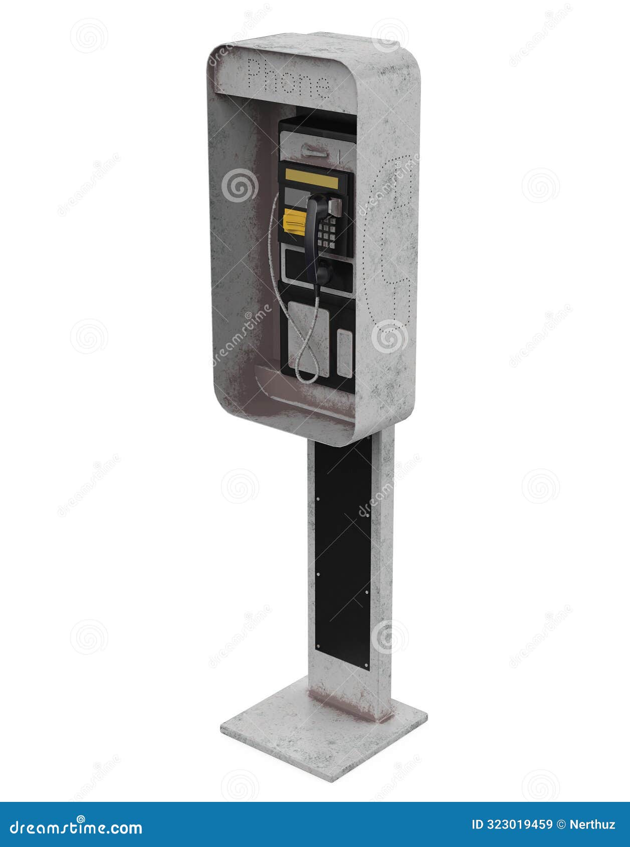 Payphone Booth Isolated stock illustration. Illustration of talk ...
