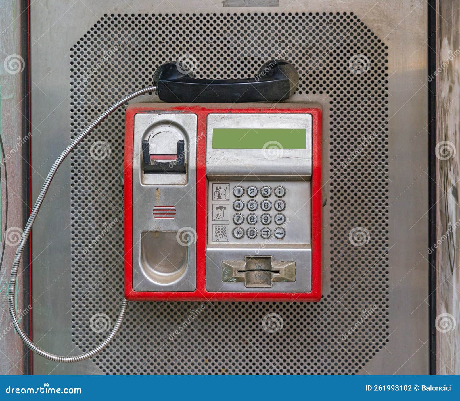 Payphone Receiver Top stock photo. Image of keypad, handle - 261993102