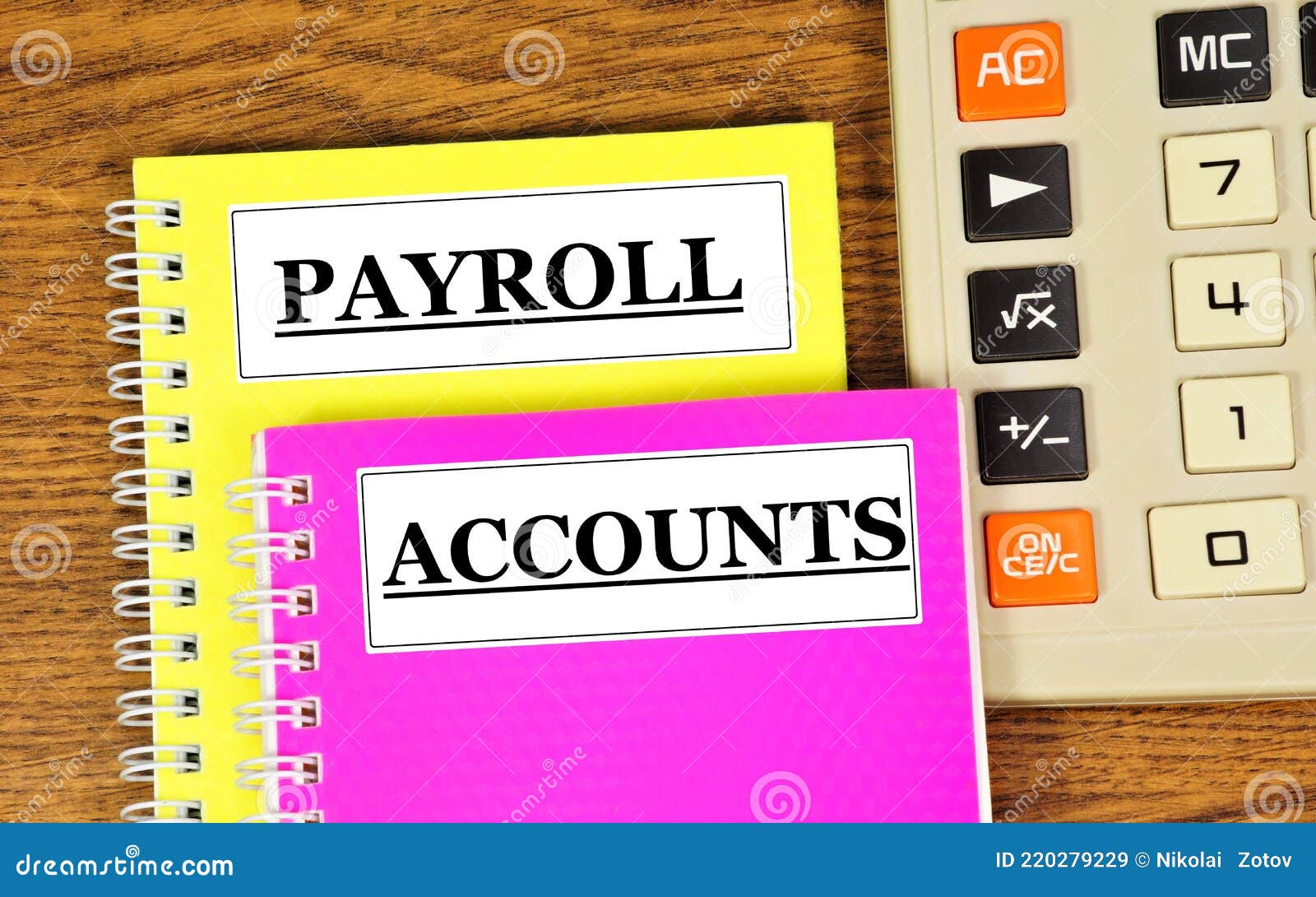 Payroll and Accounts. Text Labels on the Folders of Accounting ...