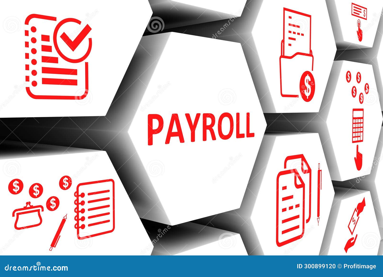 PAYROLL. Concept With People, Letters And Icons. Flat Vector ...