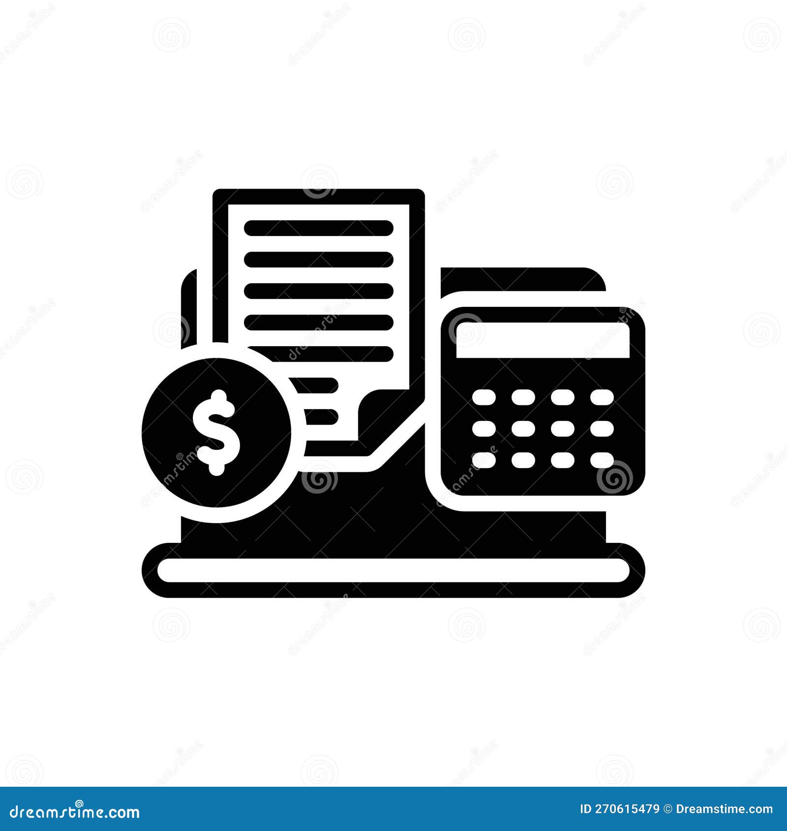 Black Solid Icon for Payroll, Amount and Invoice Stock Vector ...
