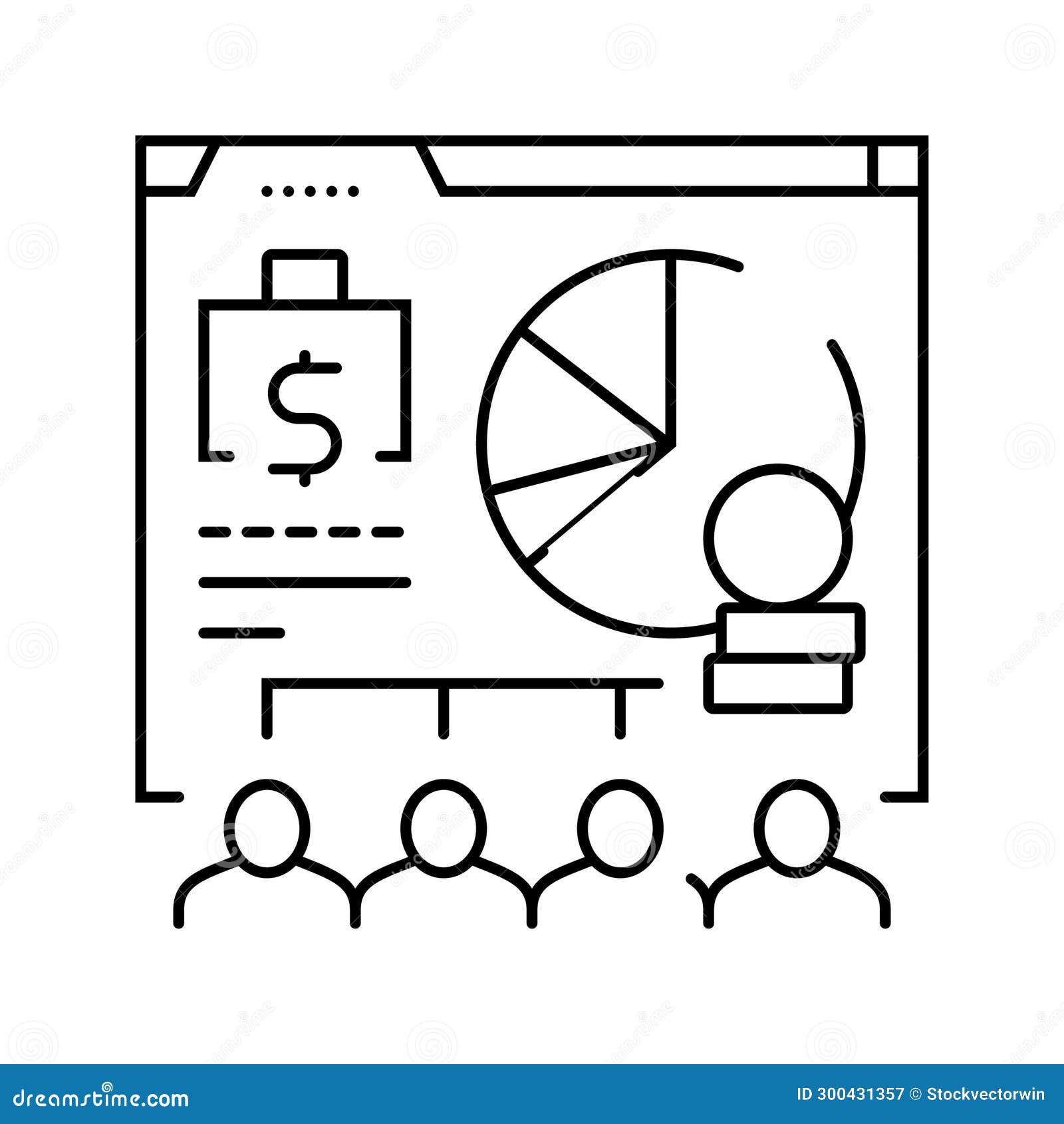 Payroll Processing Line Icon Vector Illustration Stock Illustration ...