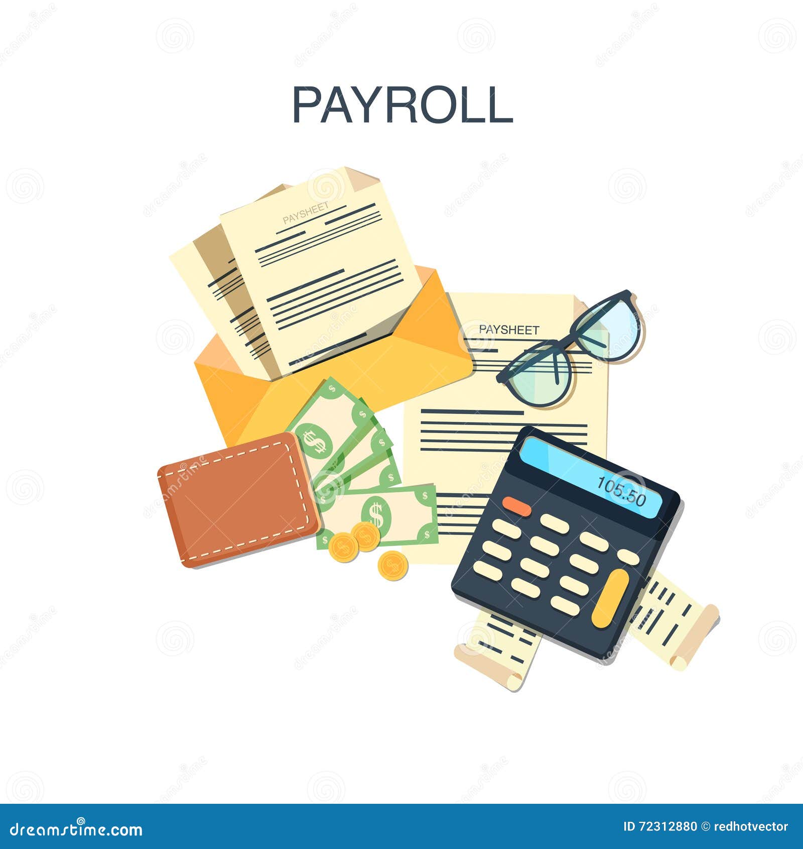 Payroll salary payment stock vector. Illustration of calculate - 72312880