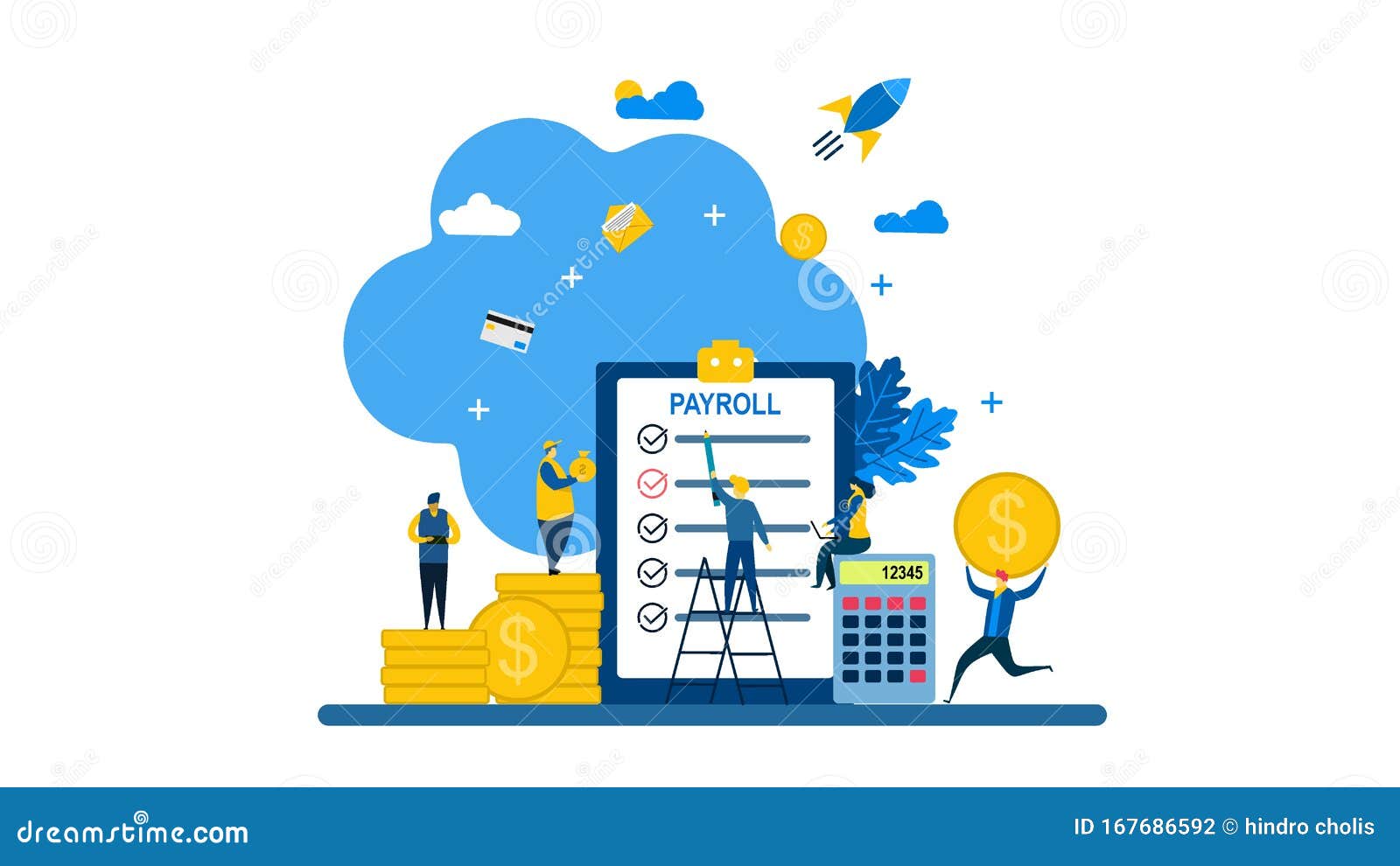 Payroll, Salary Payment with Tiny People Character Concept Vector ...
