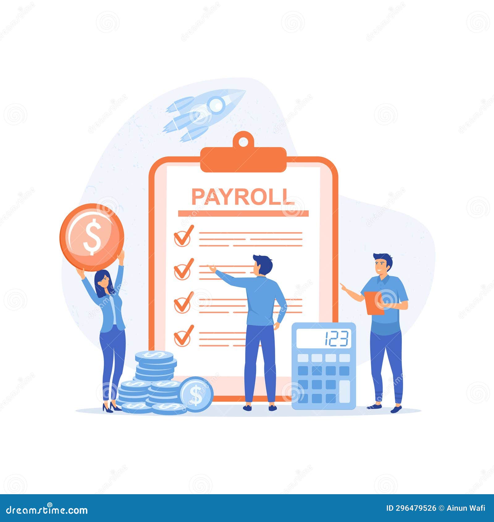 Payroll, Salary Payment Administrative With Tiny People Character ...
