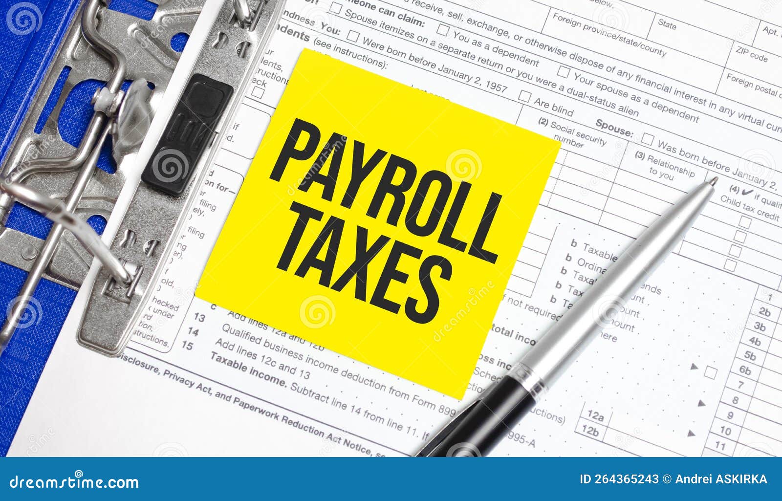 Payroll Taxes Words on Paper Notebook with Pen Stock Image - Image of ...