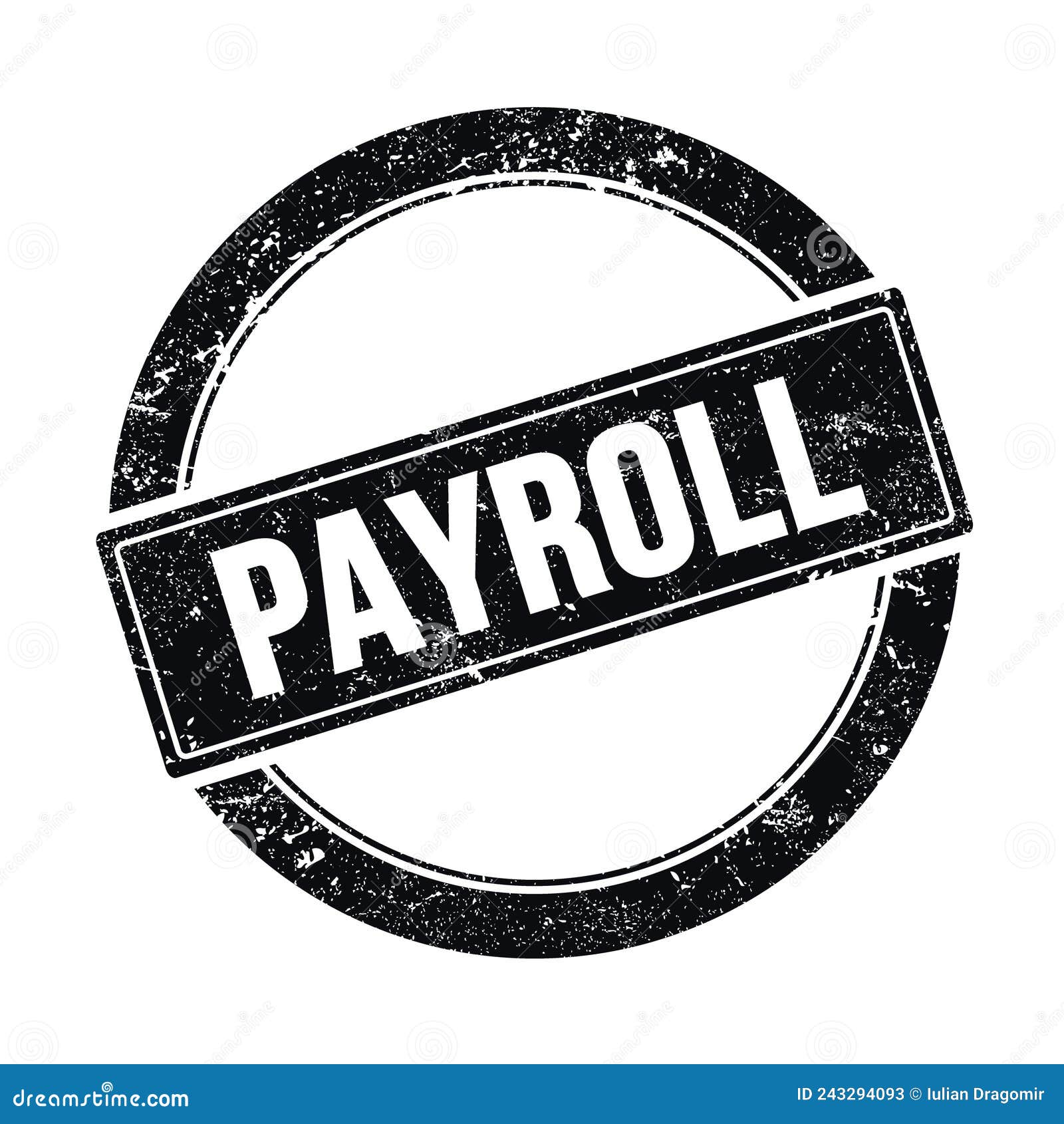 PAYROLL Text on Black Grungy Round Stamp Stock Illustration ...
