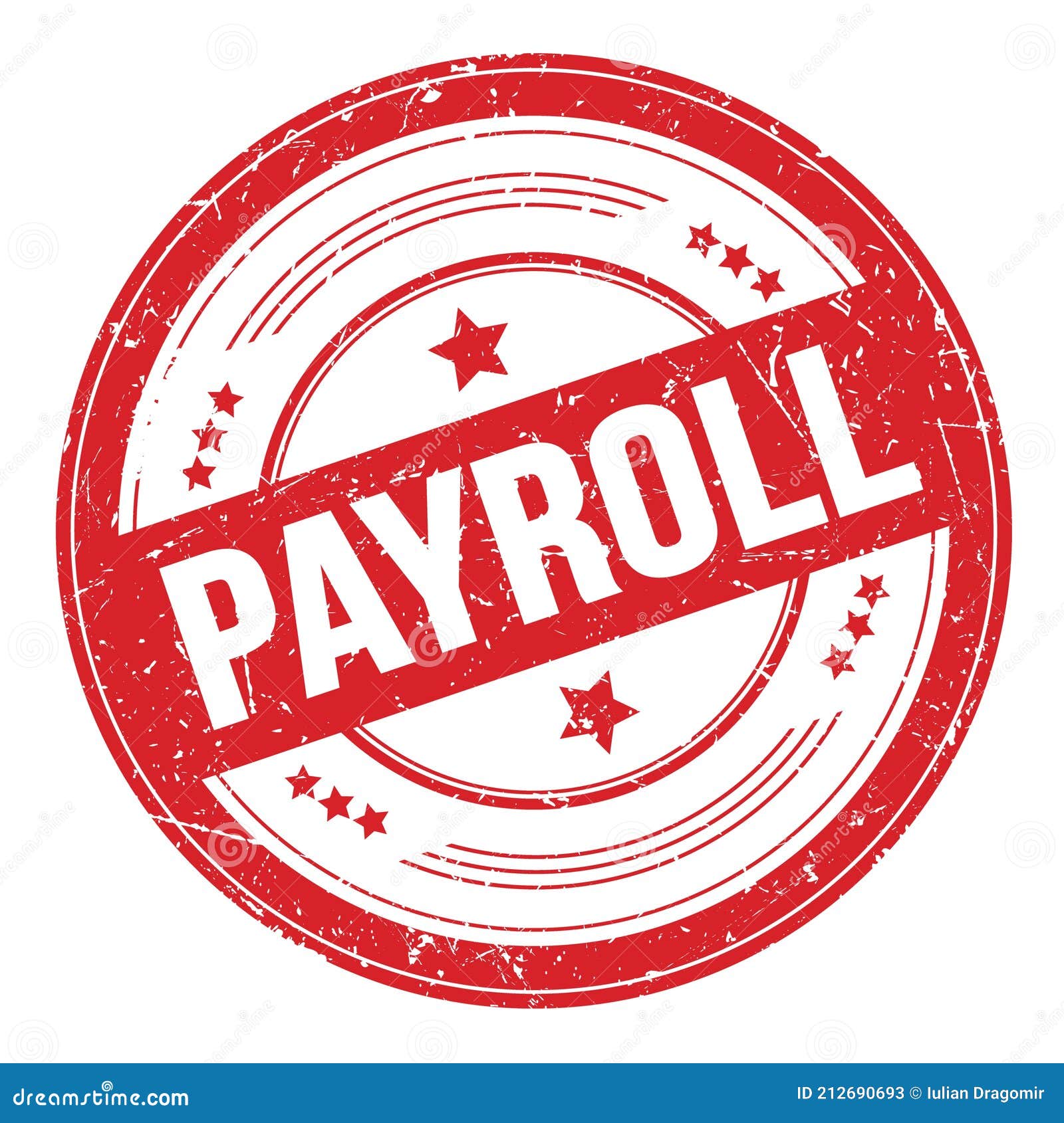 PAYROLL Text on Red Round Grungy Stamp Stock Illustration ...