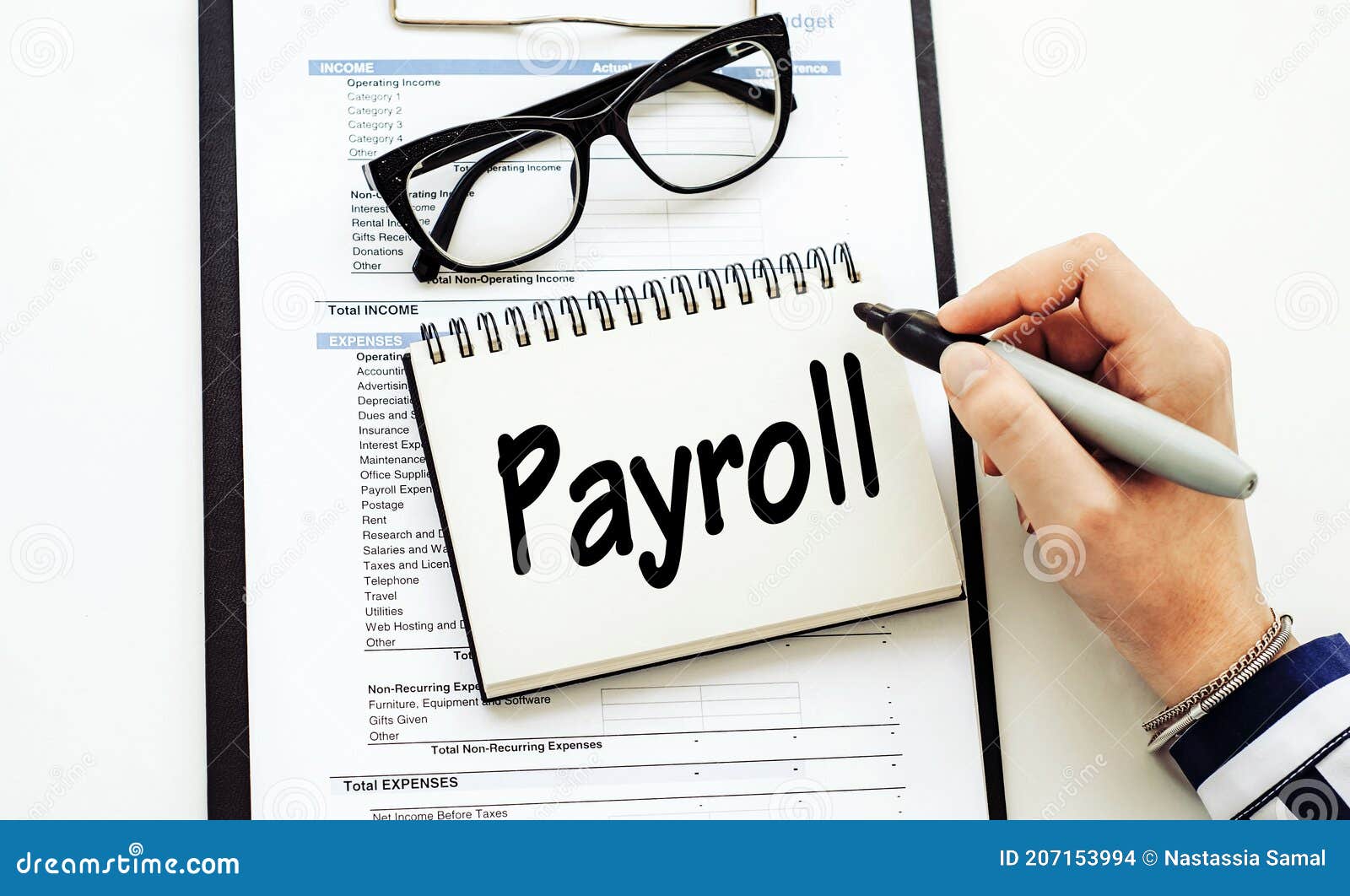 PAYROLL Text Written by Business Woman in Her Diary on Office Desk ...