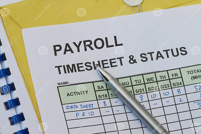 Payroll timesheet stock photo. Image of hours, timekeeping - 34502498