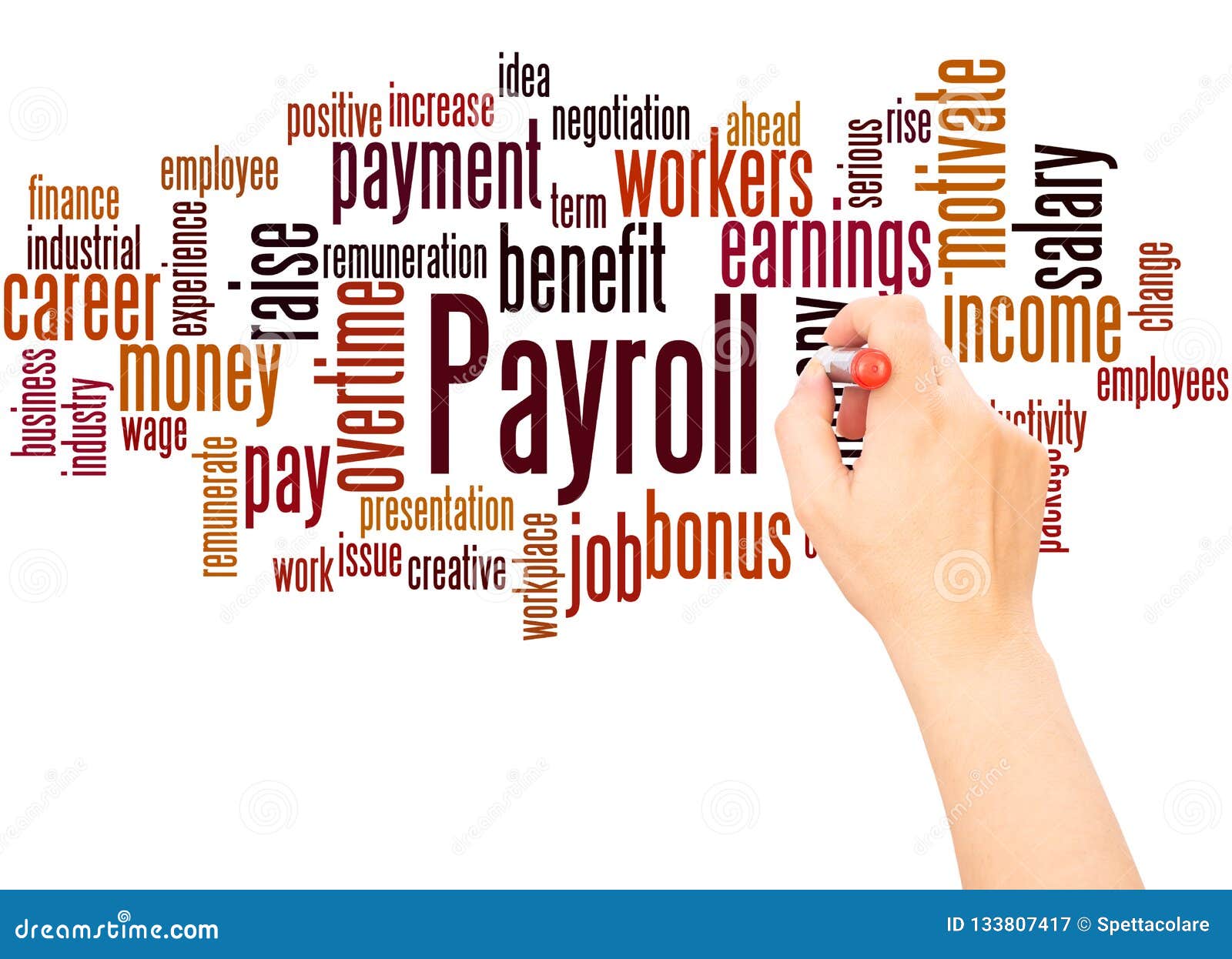 Payroll Word Cloud Hand Writing Concept Stock Illustration ...