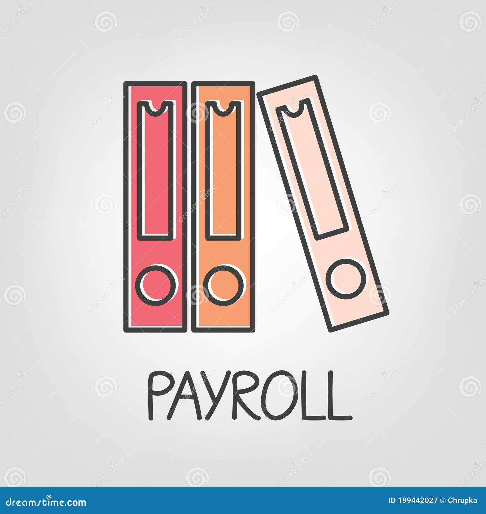 Payroll Word and Colorful Binders Stock Vector - Illustration of ...