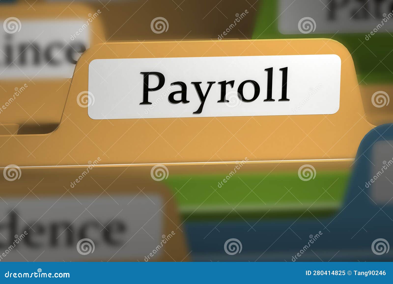 Payroll Word on File Folder Tab Stock Illustration - Illustration of ...
