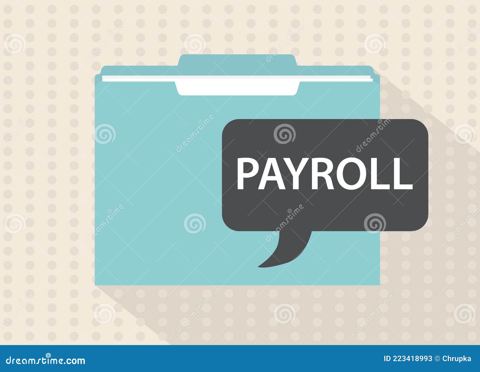 Payroll Written in Speech Bubble on File Folder Stock Vector ...