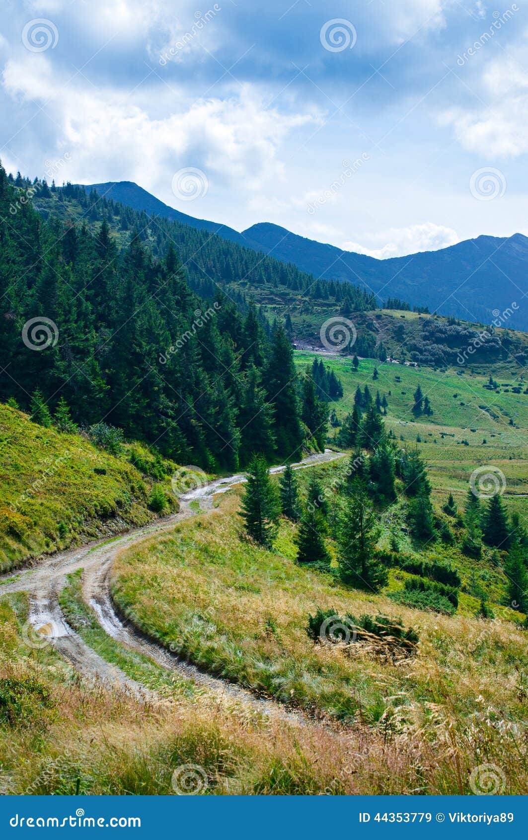 Paysage De Montagne Avec Le Chemin De Terre Image stock - Image du ...