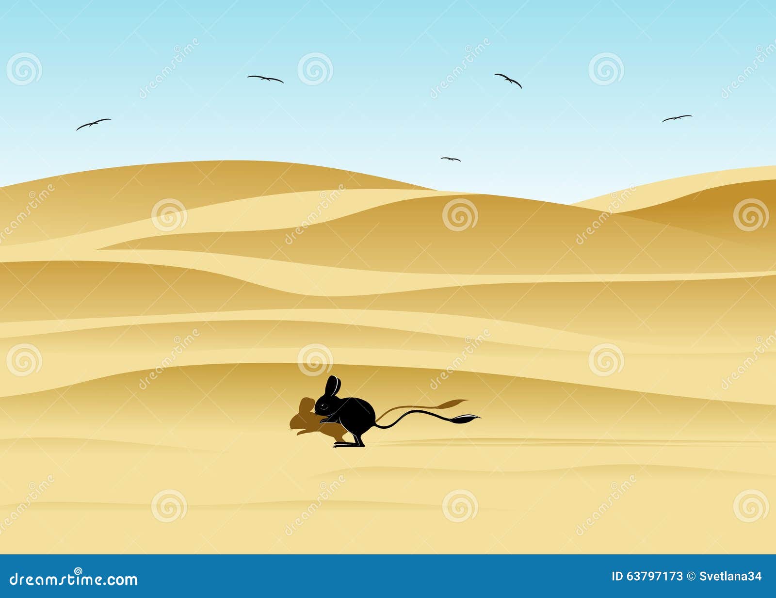 Paysage Et Gerboise De Désert Illustration de Vecteur - Illustration du ...