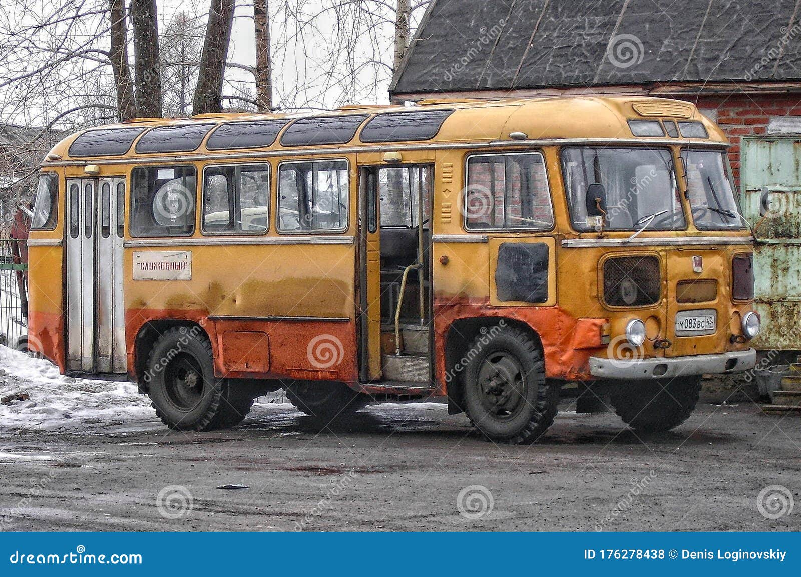 PAZ 672M Bus, Old, Rusty and Dirty Vintage Yellow Bus. Editorial Stock ...