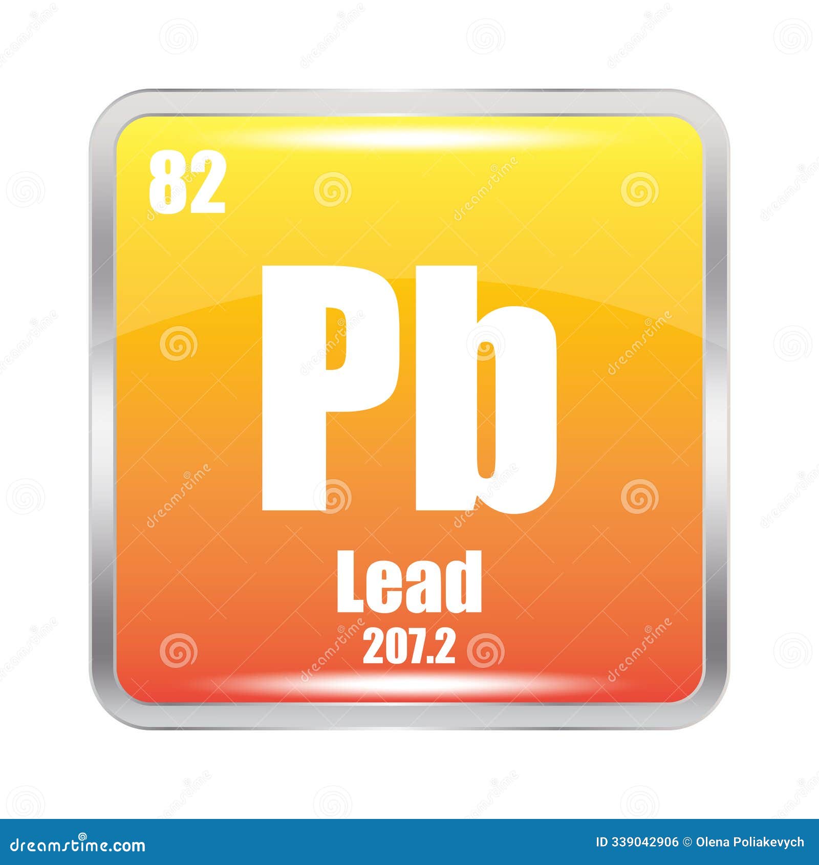 Lead, Element With Symbol Pb, On The Periodic Table Cartoon Vector ...