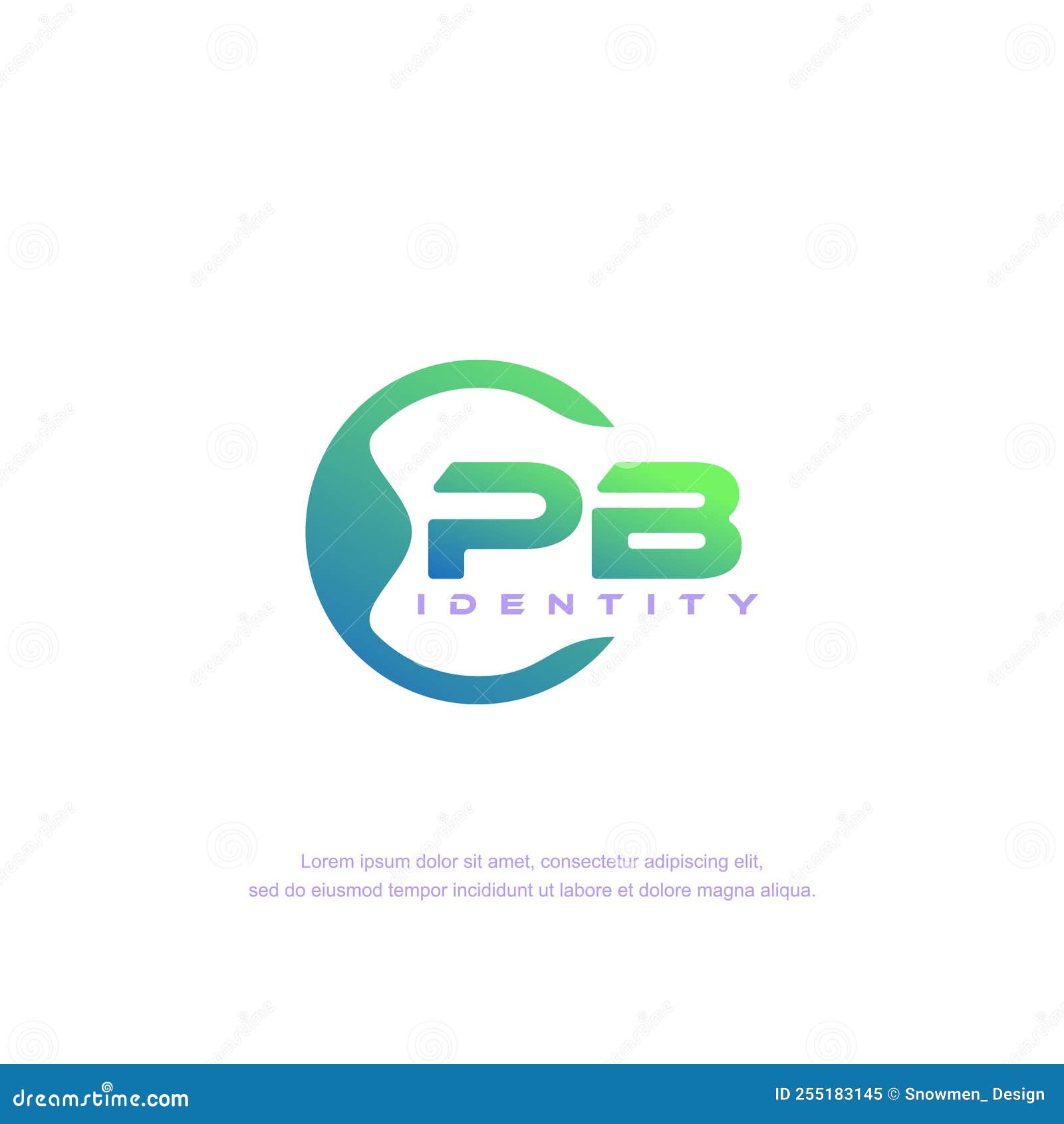PB Initial Letter Circular Line Logo Template Vector with Gradient ...