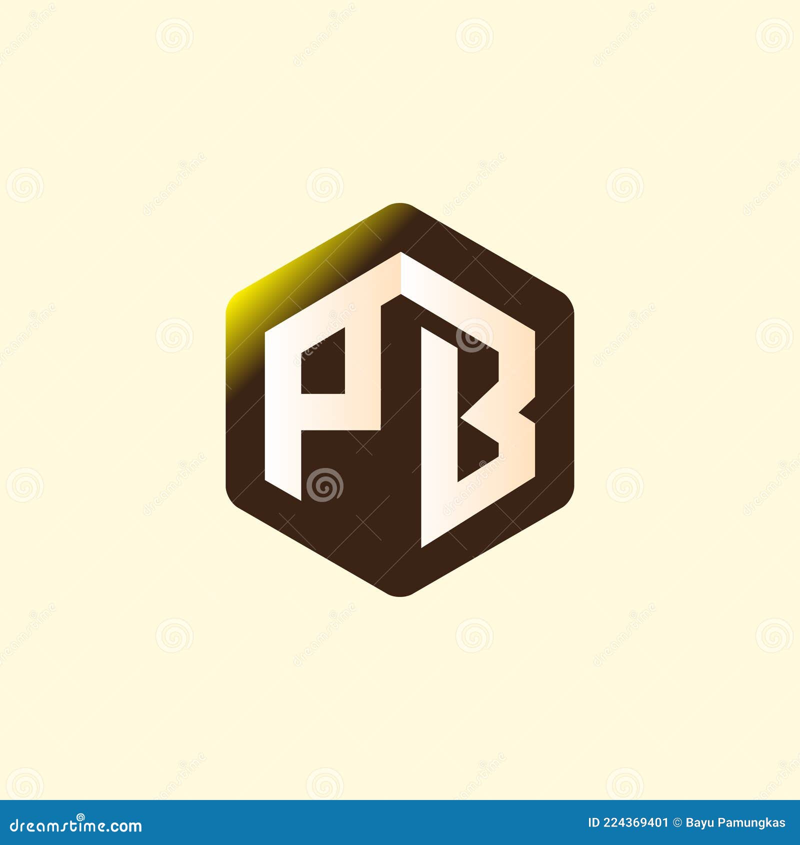 PB Initial Letter Hexagonal Logo Vector Stock Vector - Illustration of ...