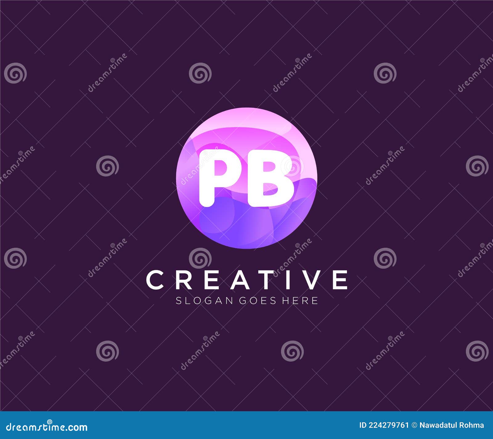 PB Initial Logo with Colorful Circle Template Vector Stock Vector ...