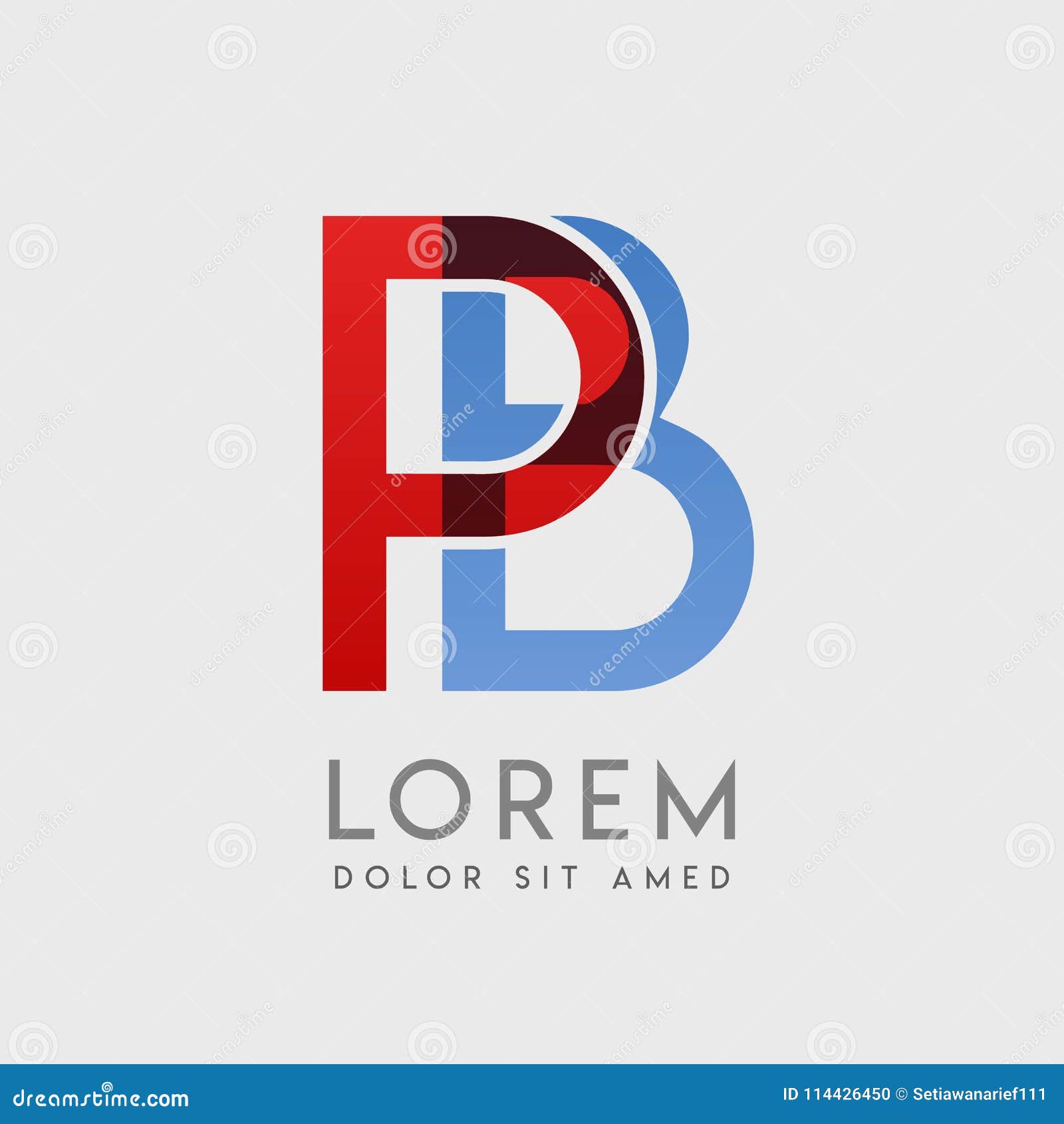 PB Logo Letters with Blue and Red Gradation Stock Vector - Illustration ...