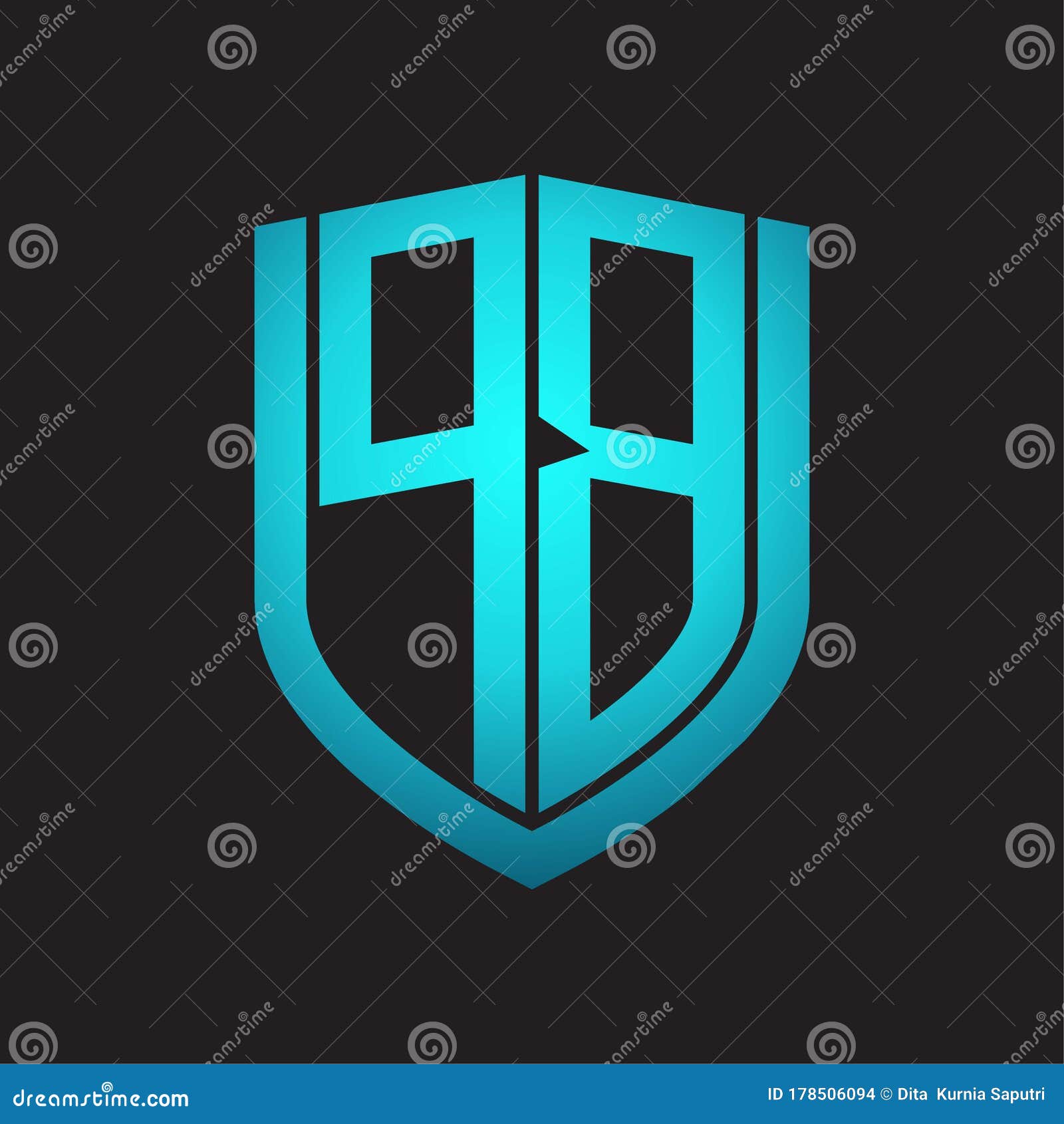 PB Logo Monogram with Emblem Shield Design Isolated with Blue Colors on ...