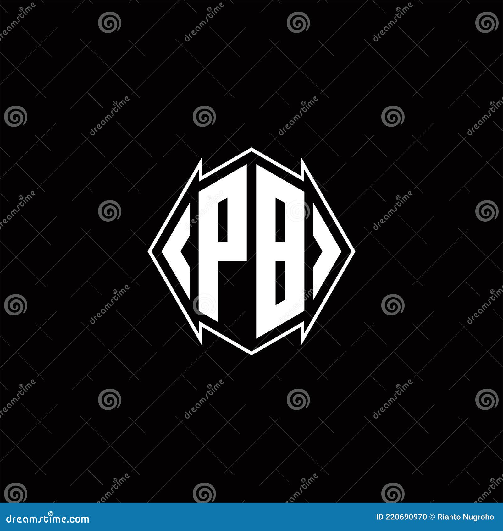 PB Logo Monogram with Shield Shape Designs Template Stock Vector ...
