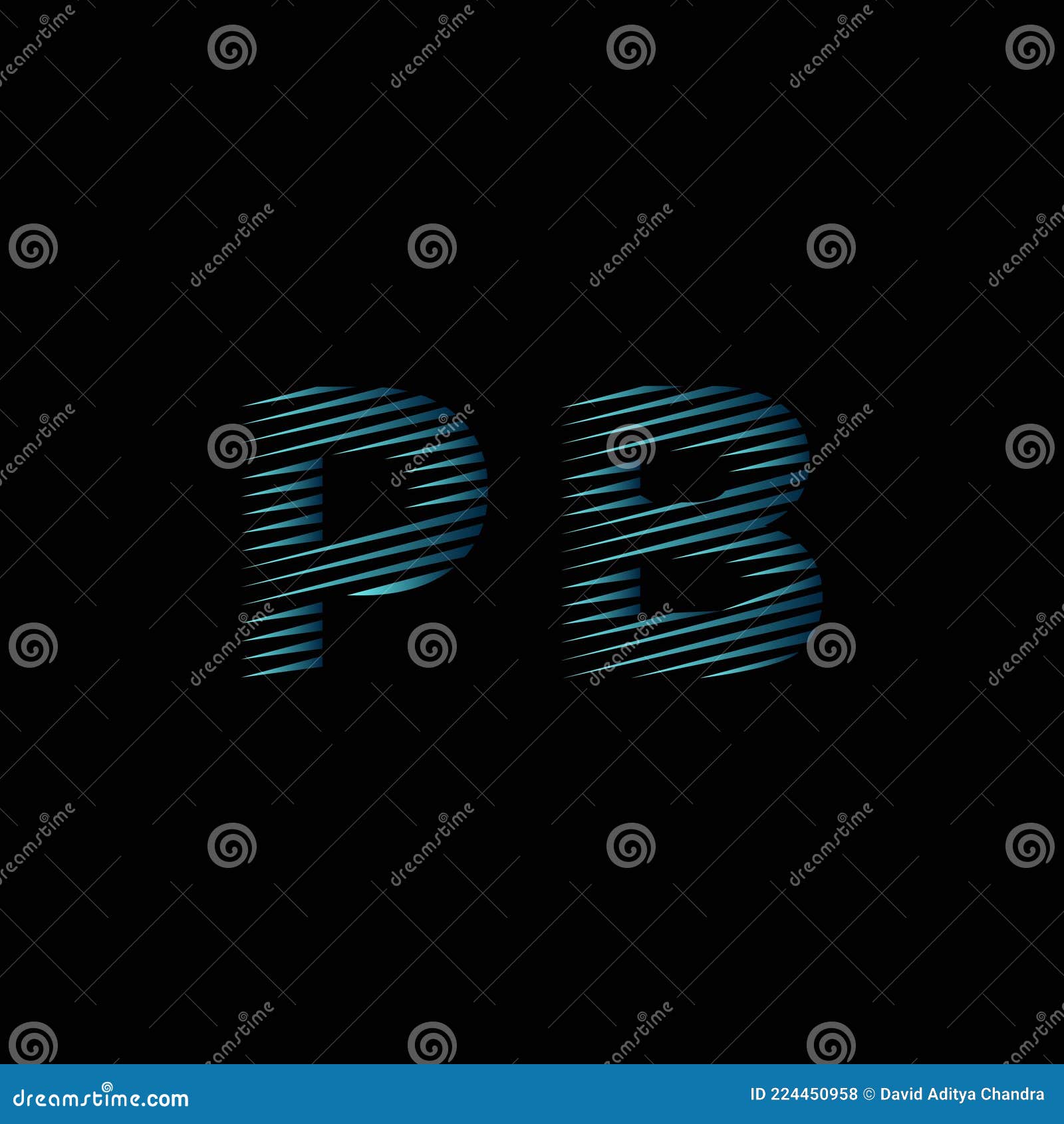 PB Monogram Lines Style Blue Light Vector Stock Vector - Illustration ...