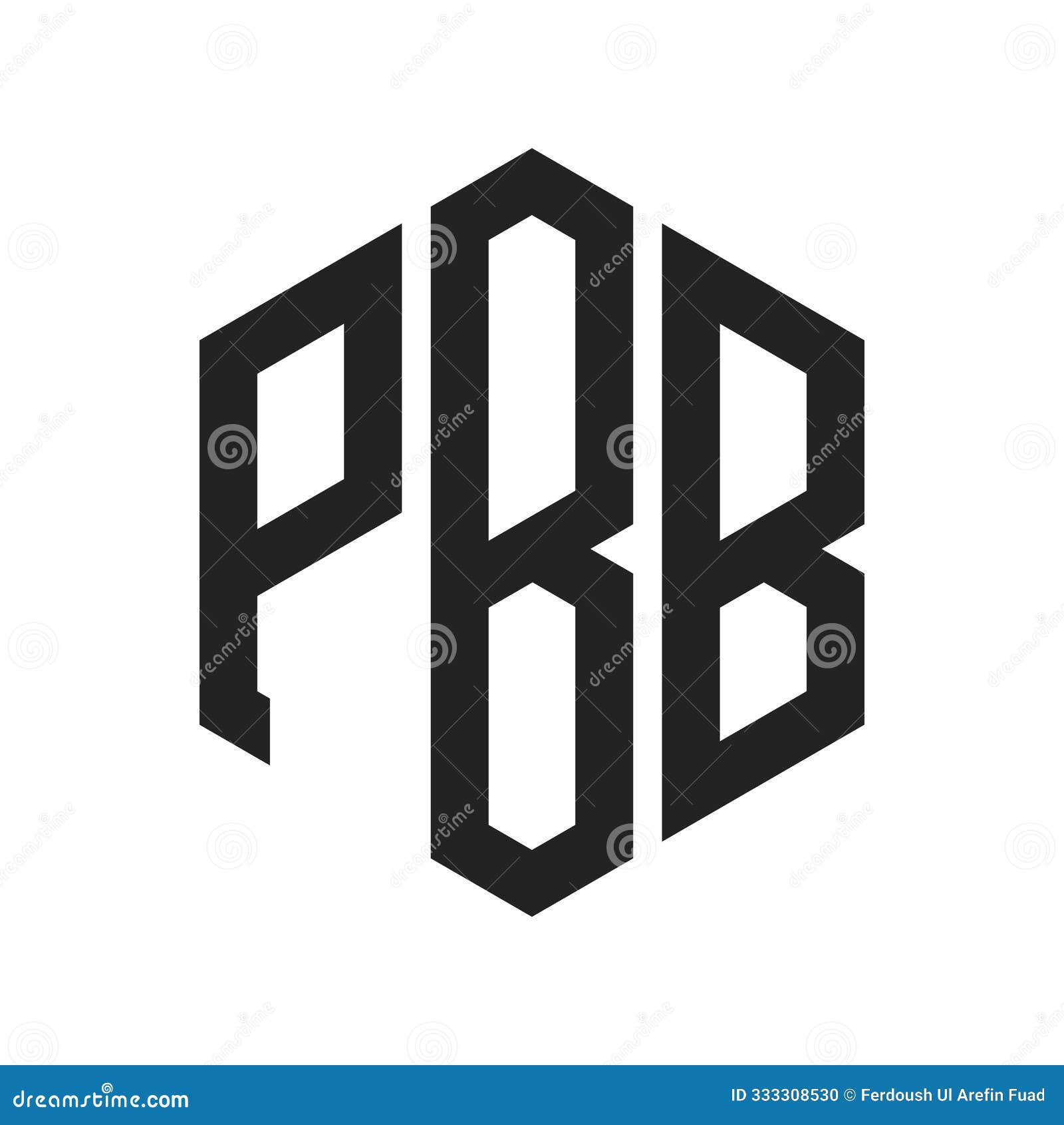 PBB Logo Design. Initial Letter PBB Monogram Logo Using Hexagon Shape ...