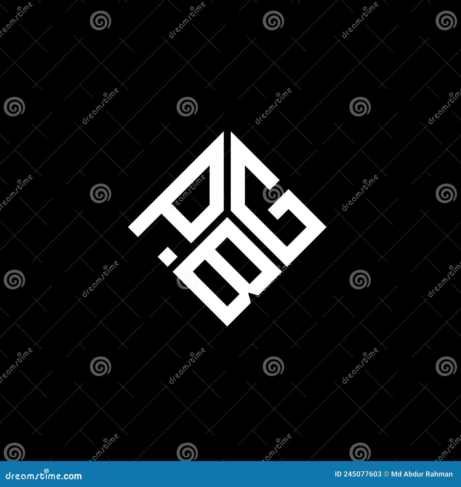 PBG Letter Logo Design on Black Background. PBG Creative Initials ...