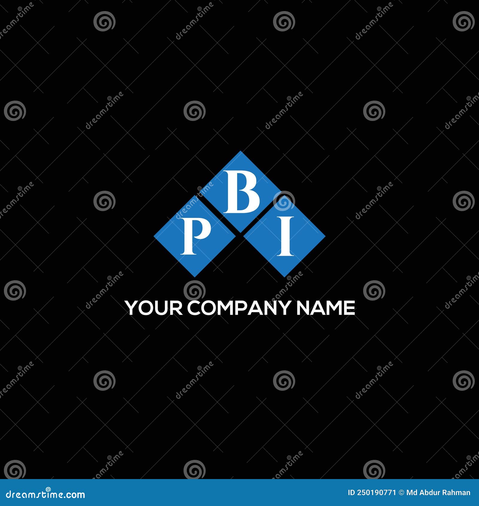PBI Letter Logo Design on BLACK Background. PBI Creative Initials ...