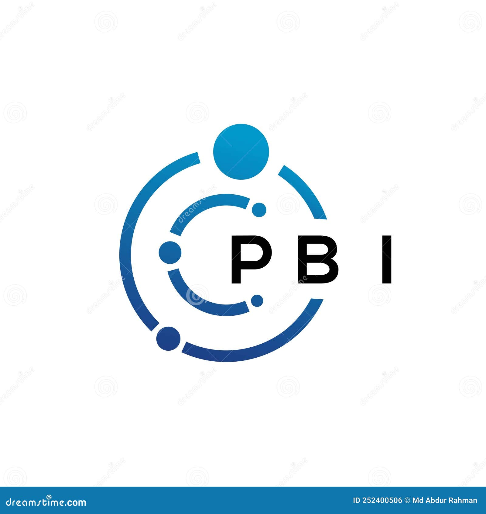 PBI Letter Technology Logo Design on White Background. PBI Creative ...