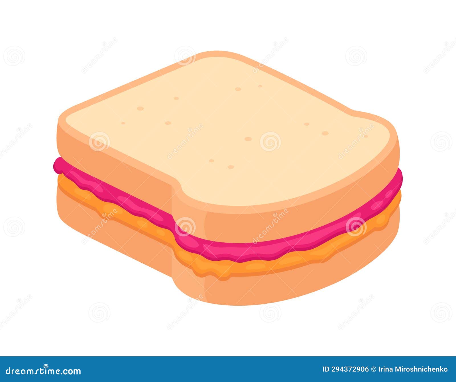 PBJ Peanut Butter and Jelly Sandwich Drawing Stock Vector ...