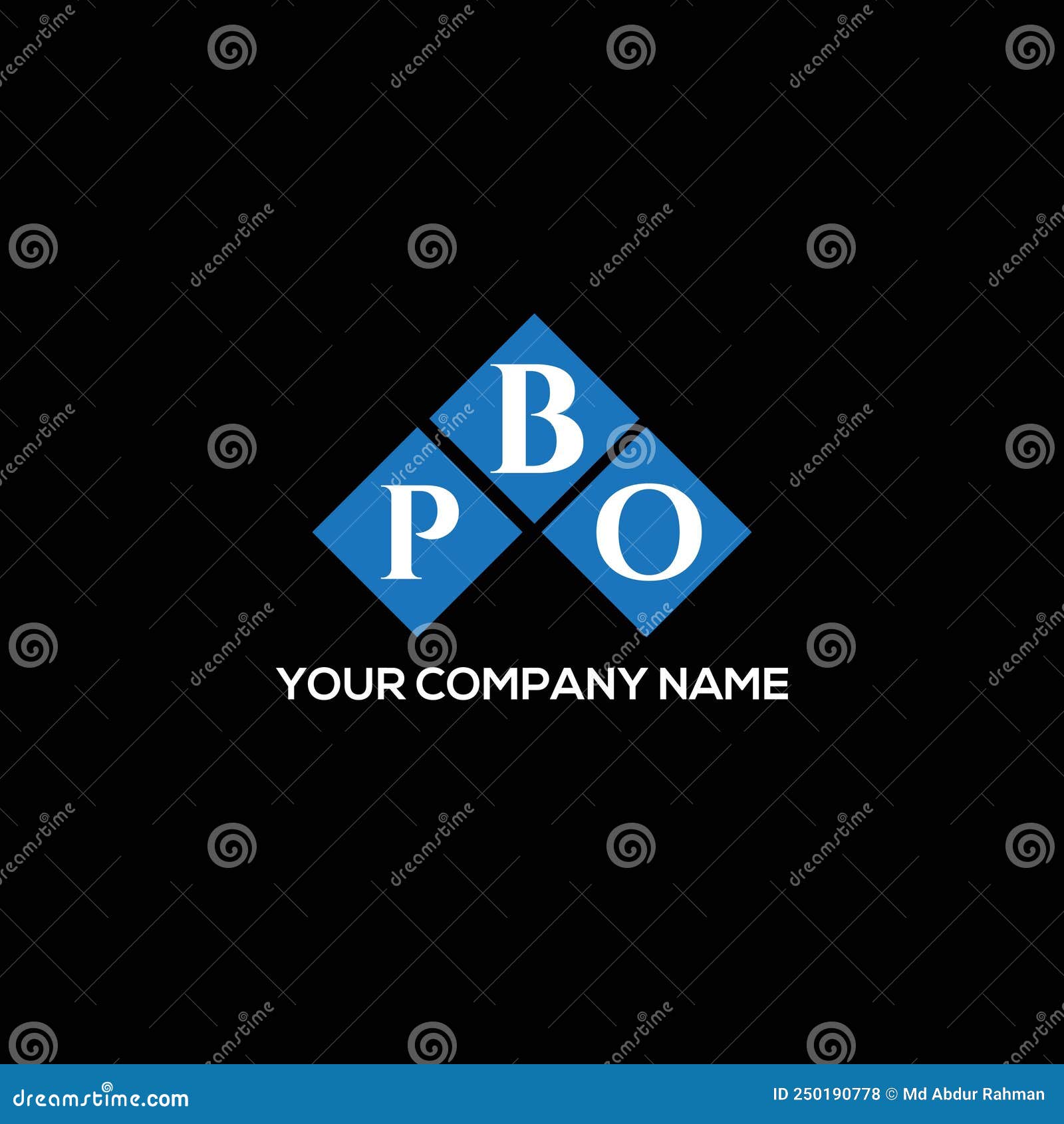 PBO Letter Logo Design On BLACK Background. PBO Creative Initials ...