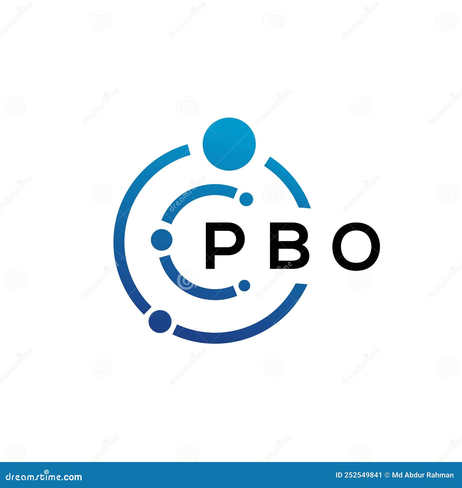 PBO Letter Technology Logo Design On White Background. PBO Creative ...