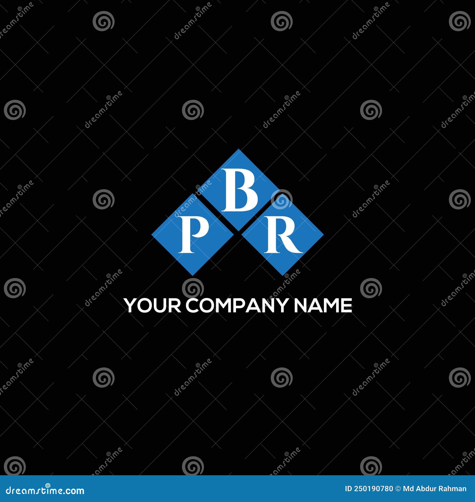 PBR Letter Logo Design on BLACK Background. PBR Creative Initials ...