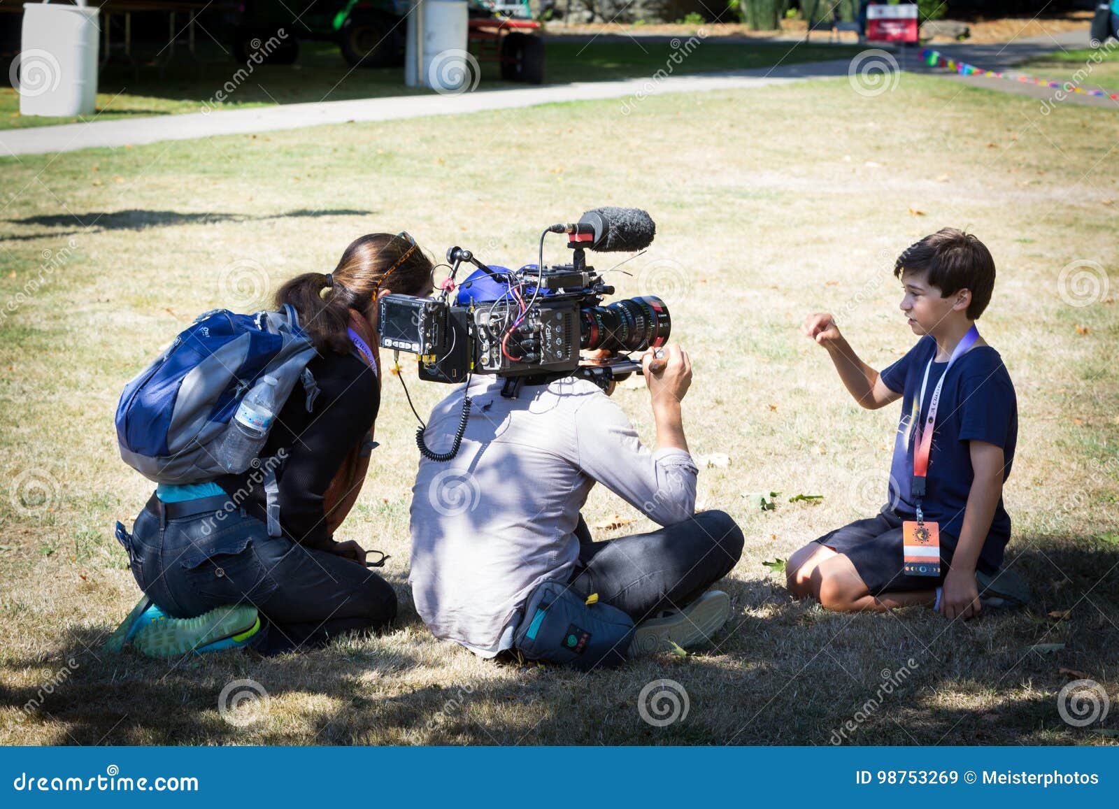 PBS Nova Interviewing Boy after Eclipse Editorial Stock Image - Image ...