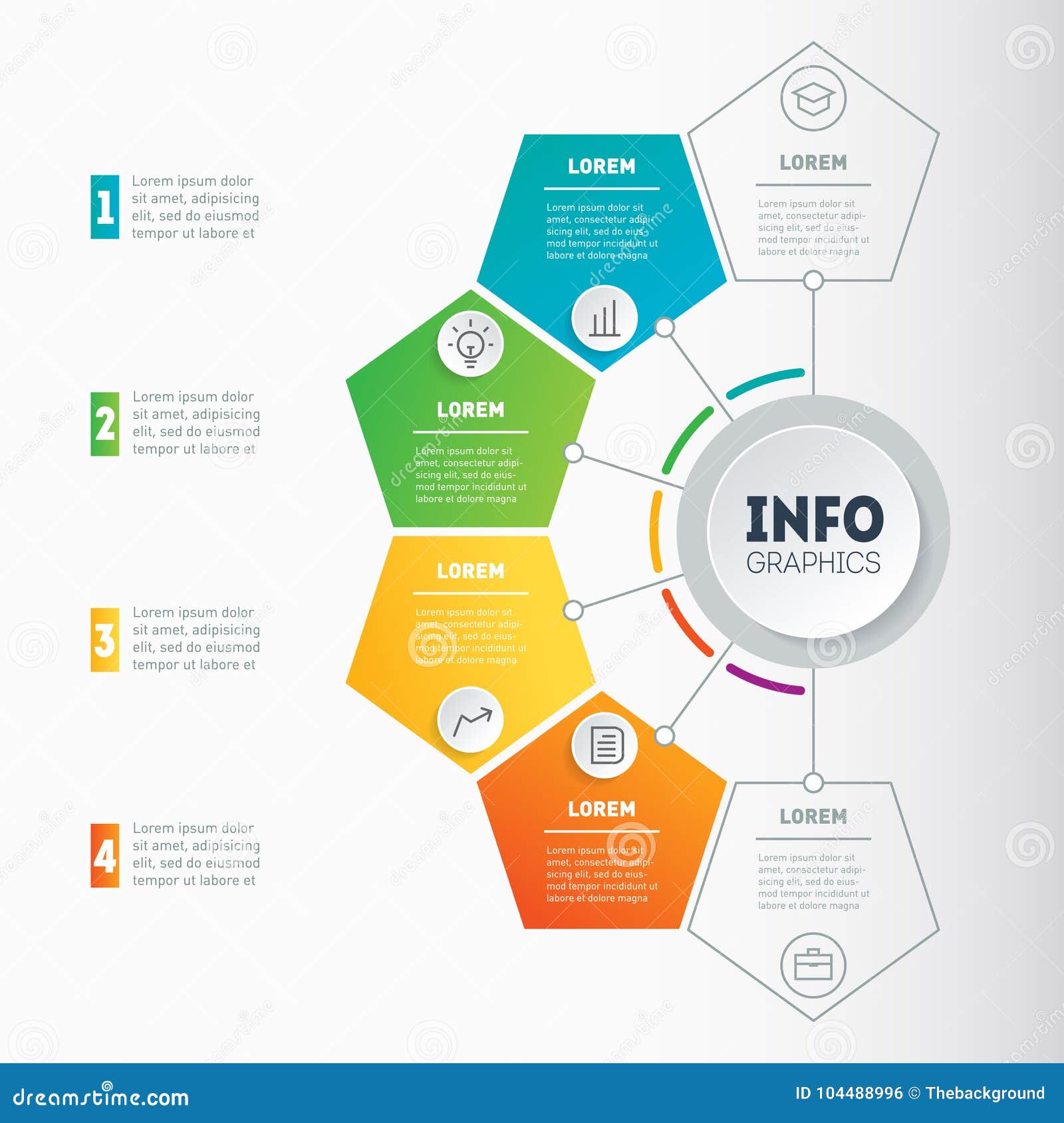 PBusiness Presentation or Infographic with 4 Options. Vector Dynamic ...