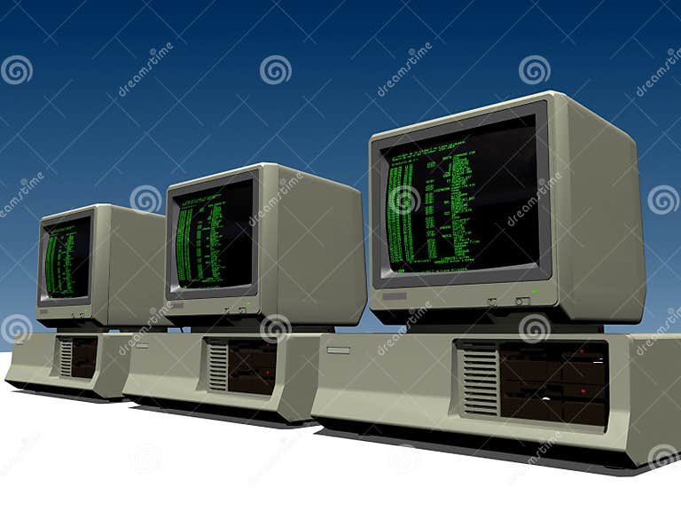 PC 286 stock illustration. Illustration of background, screen - 758971