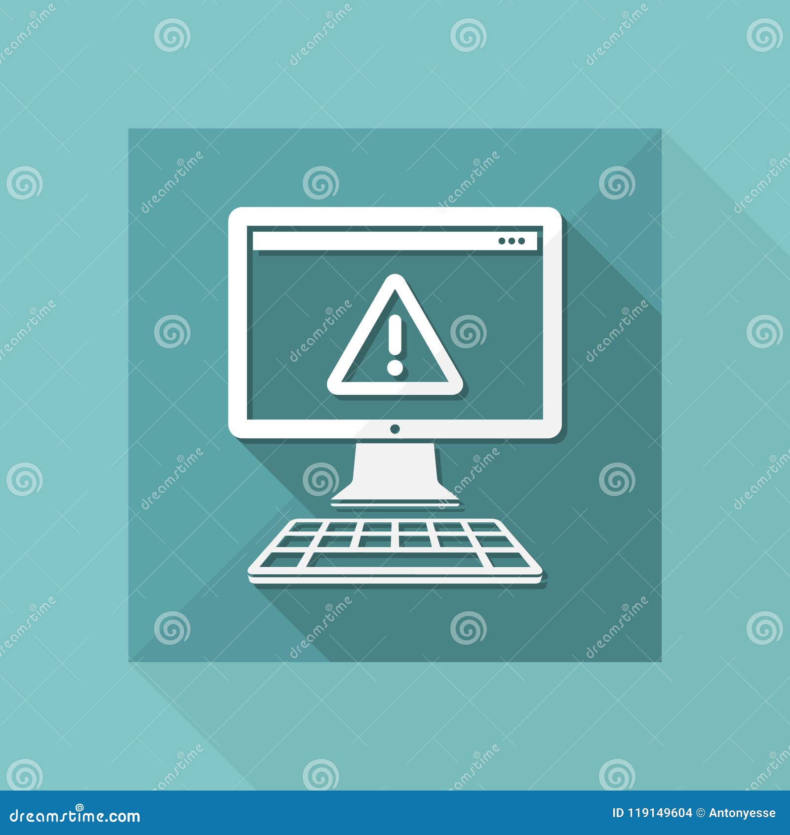 Pc Alert - Vector Flat Minimal Icon Stock Vector - Illustration of ...