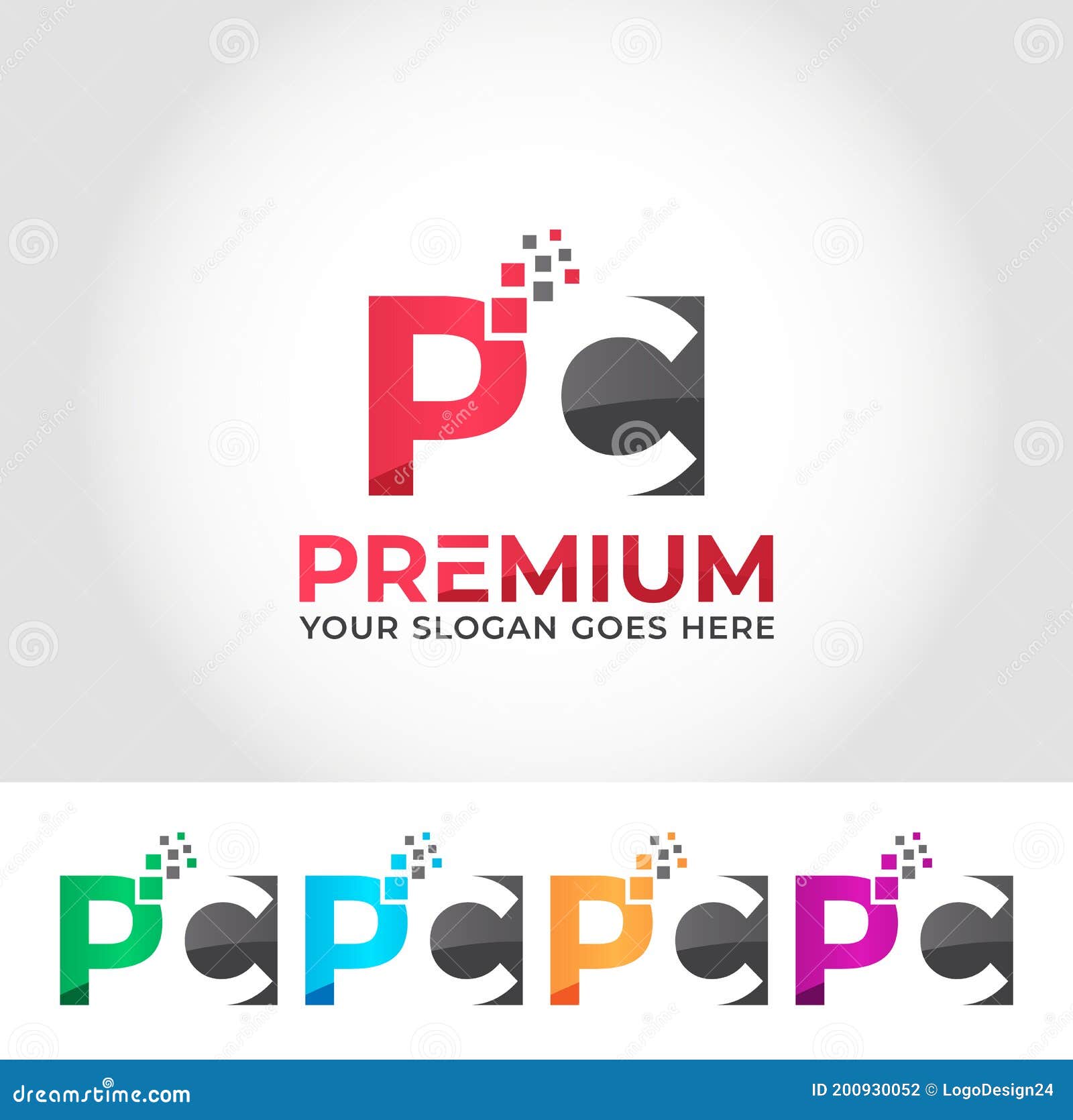 PC Alphabet Modern Logo Design Concept Stock Vector - Illustration of ...