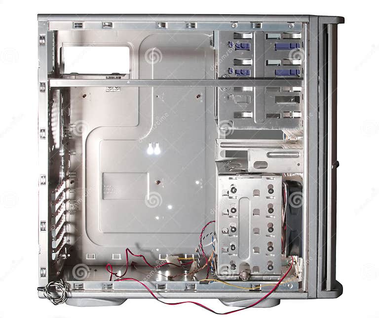 PC Aluminum Case Empty Computer Box Isolated Stock Image - Image of ...