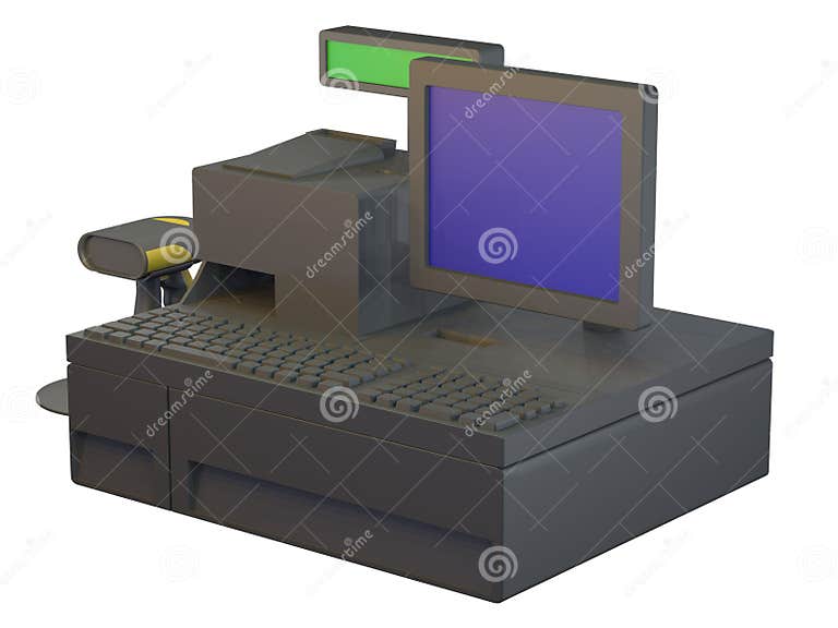 PC Based Retail Point of Sale Stock Illustration - Illustration of sale ...