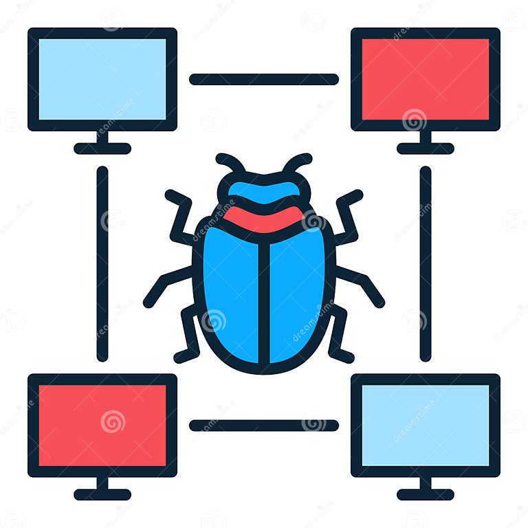 PC Bug Vector Colored Icon or Symbol Stock Vector - Illustration of ...