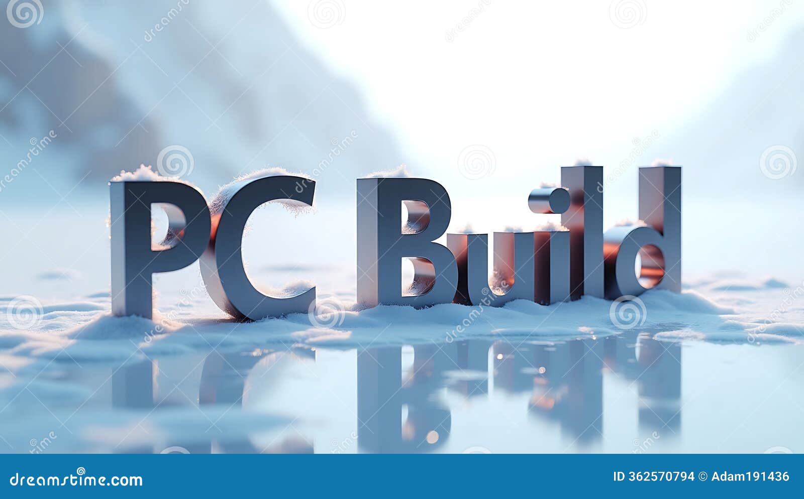 PC Build Display in a Snowy Landscape Showcasing Modern Technology ...