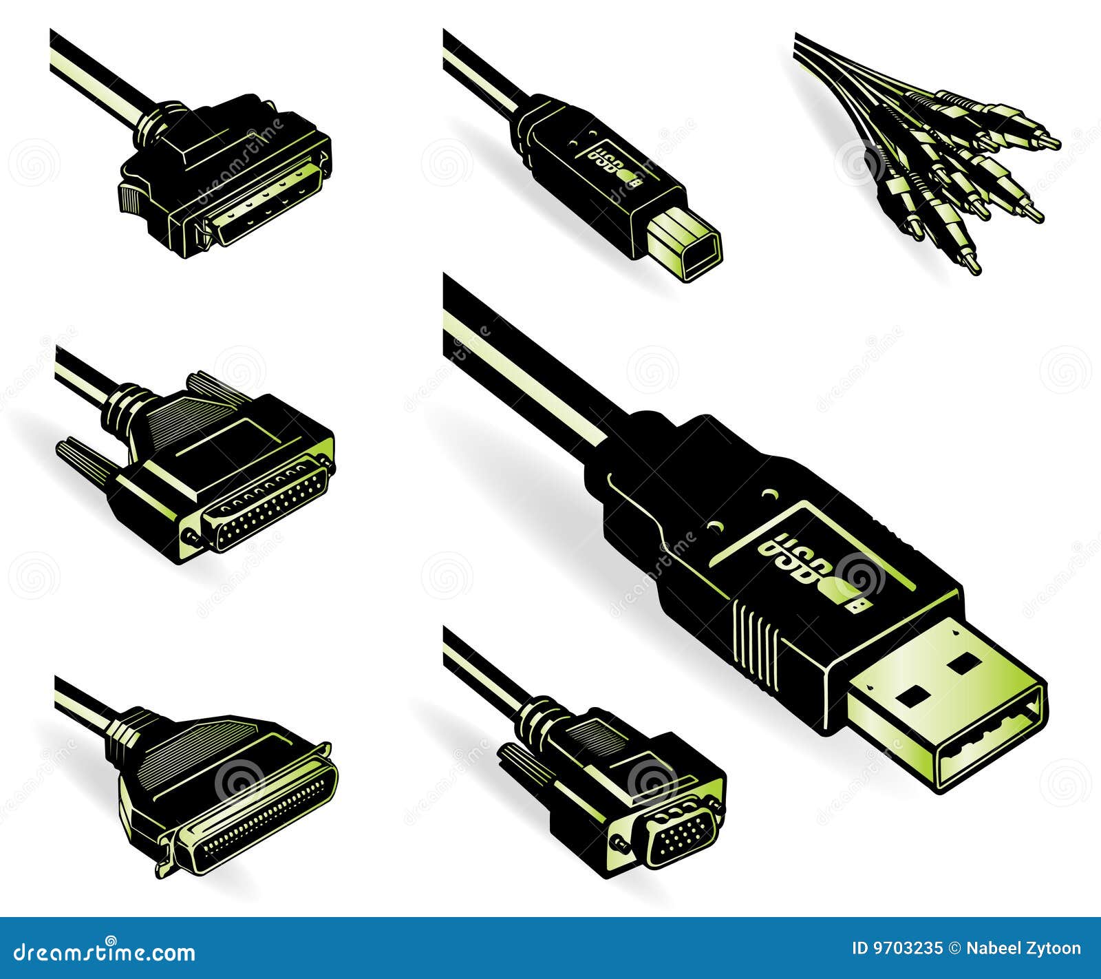Computer Wires Clipart