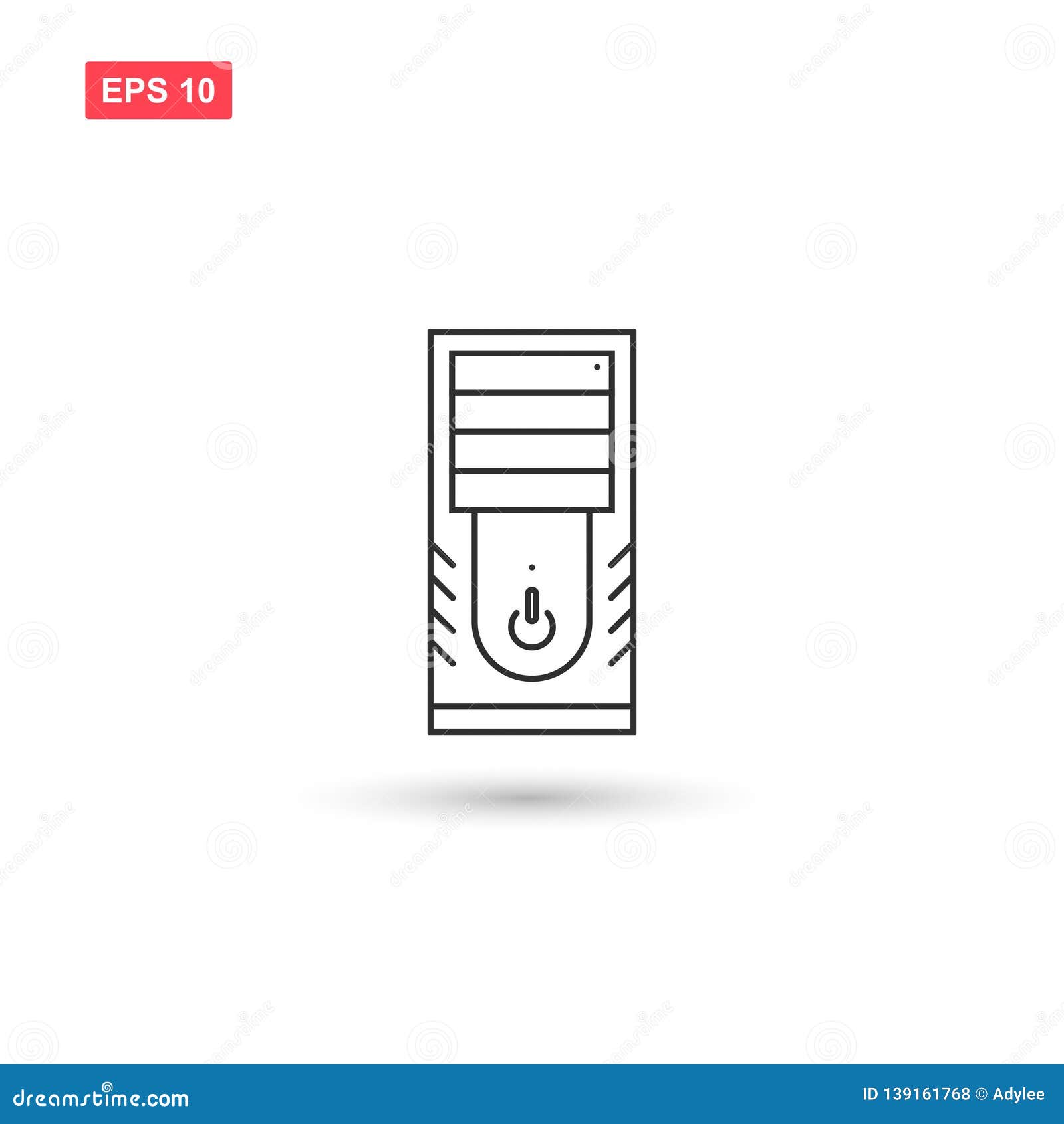 Pc Case Icon Vector Design Isolated 3 Stock Vector - Illustration of ...